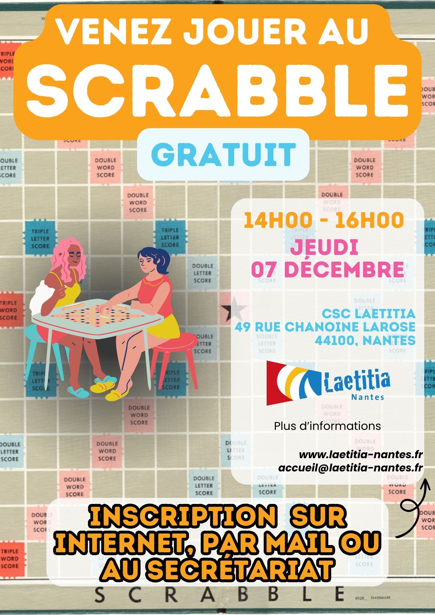 CSC Laetitia Nantes – SCRABBLE : 7 Décembre